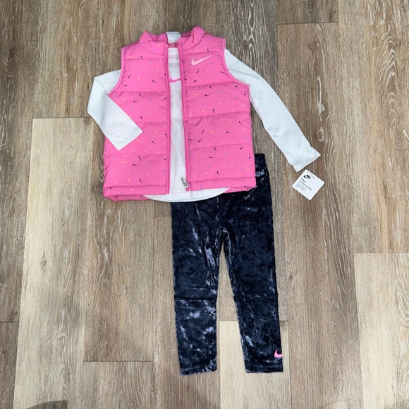 Nike | Matching Sets | New Nike Girls 3pc Vestshirtpants Set ...